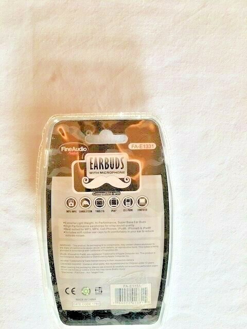 New Earbuds with Microphone Audio Products FA-E1331 With mustache ...