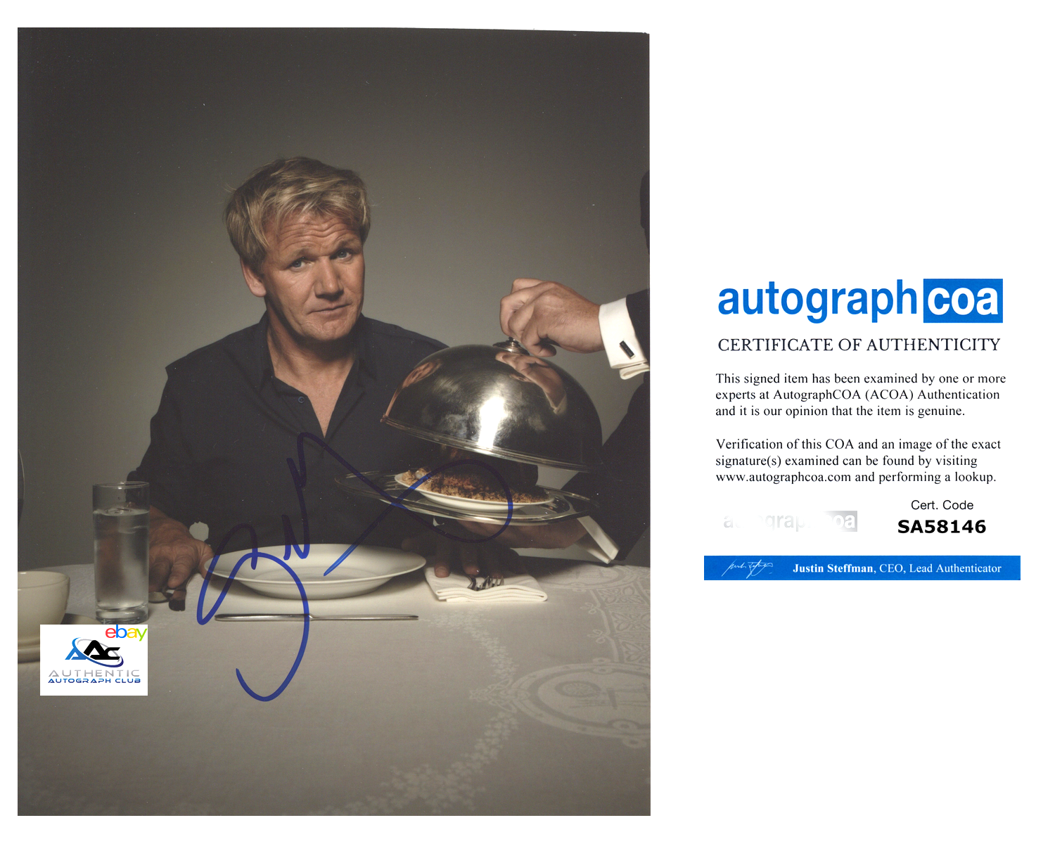 GORDON RAMSAY AUTOGRAPH SIGNED 8x10 PHOTO MASTERCHEF HELL'S KITCHEN ...