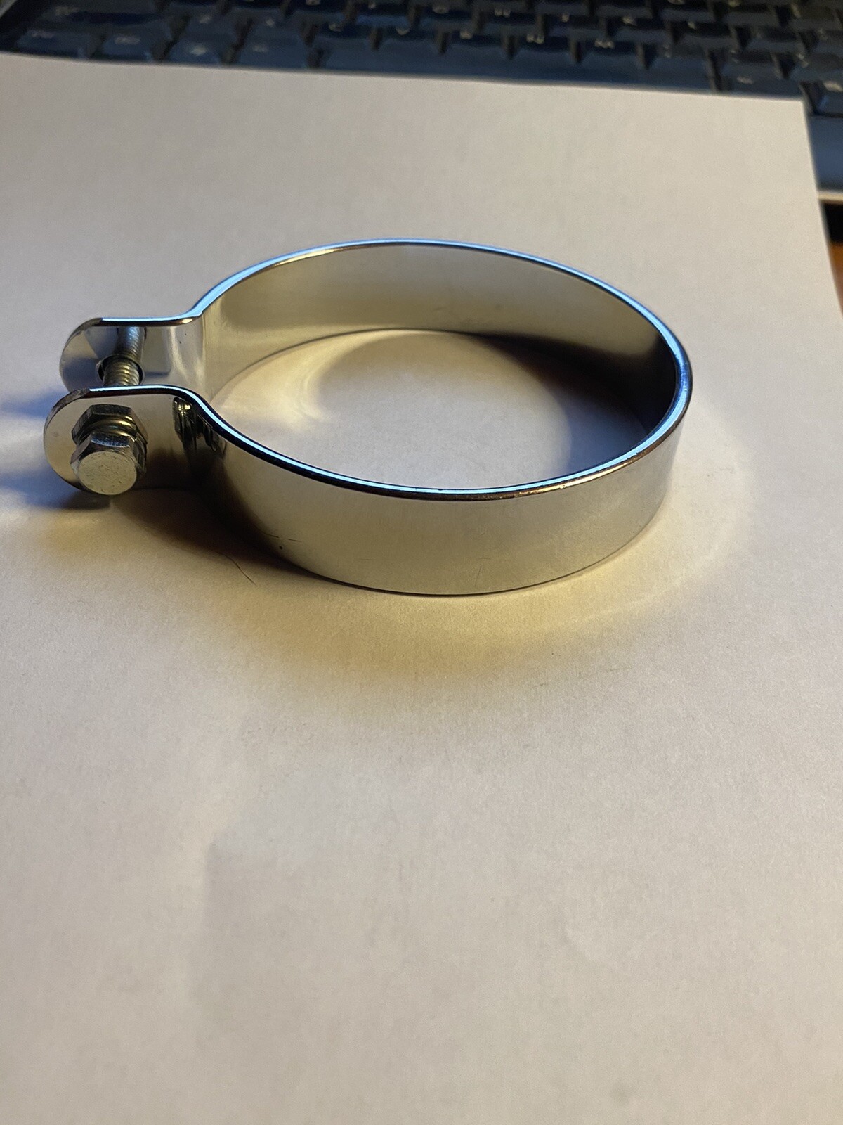 Harley Davidson BT Chrome 3" Exhaust Pipe and Muffler Clamp Bracket w ...