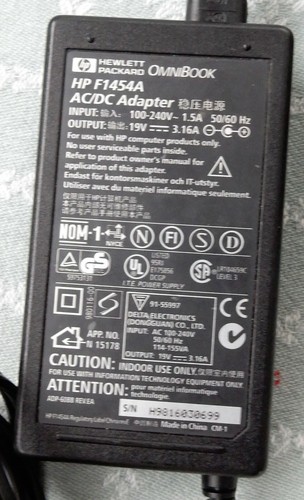 Genuine Original OEM OMNIBOOK HP 60W 19V 3.16A 5mm AC Adapter F1454A | eBay