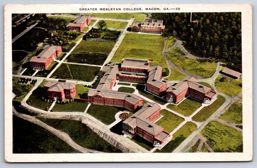Macon Georgia~Greater Wesleyan College Campus Aerial View~1934 Postcard ...