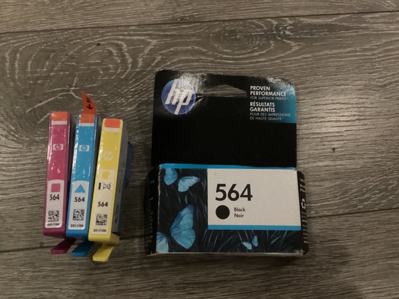 LOT OF 4 HEWLETT PACKARD HP 564 INK YELLOW, MAGENTA, BLACK, AND BLUE | eBay