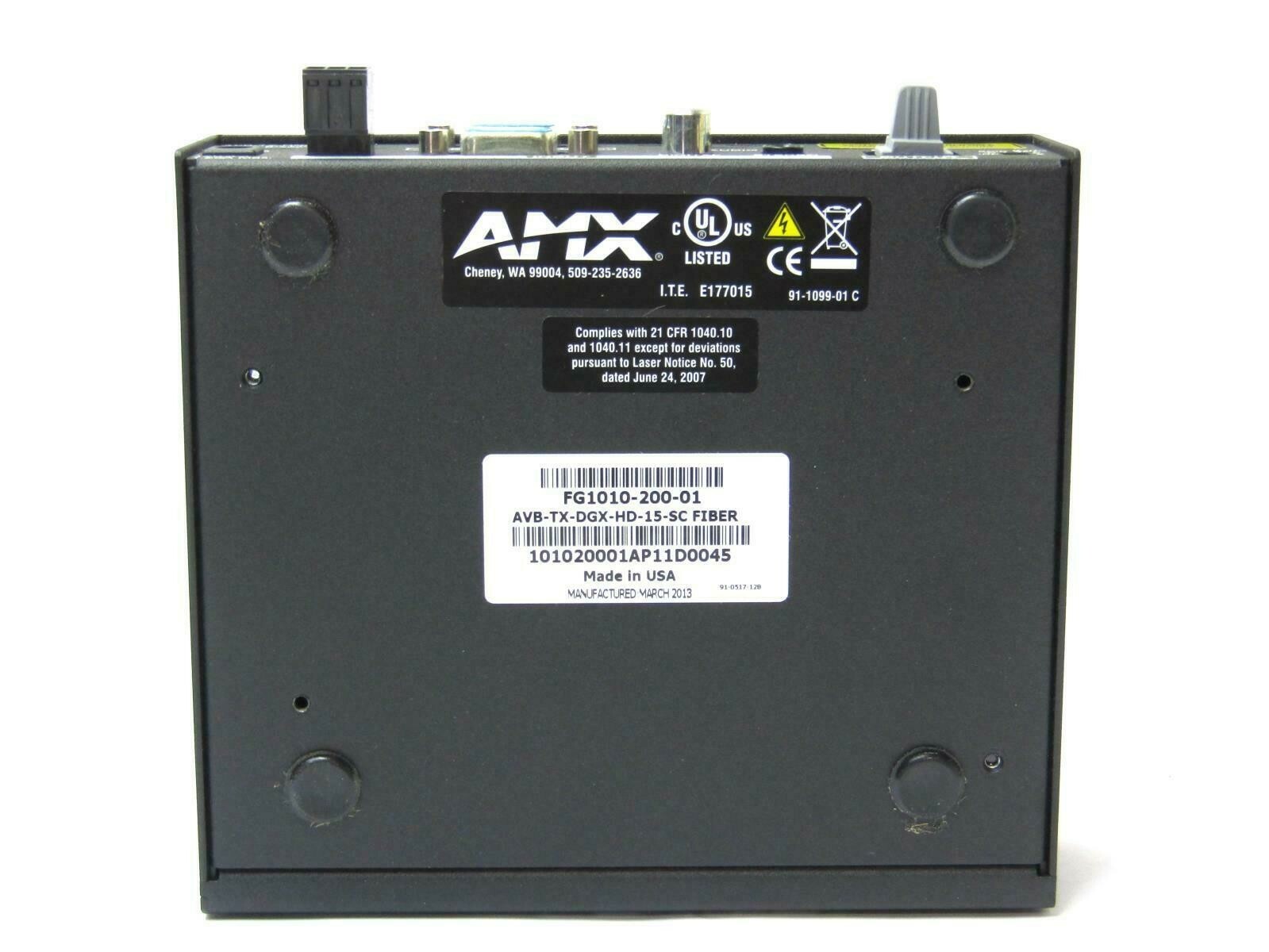 AMX FG1010-200-01 Video/Audio Extenders DGX fiber transmitter HD-15 NEW ...