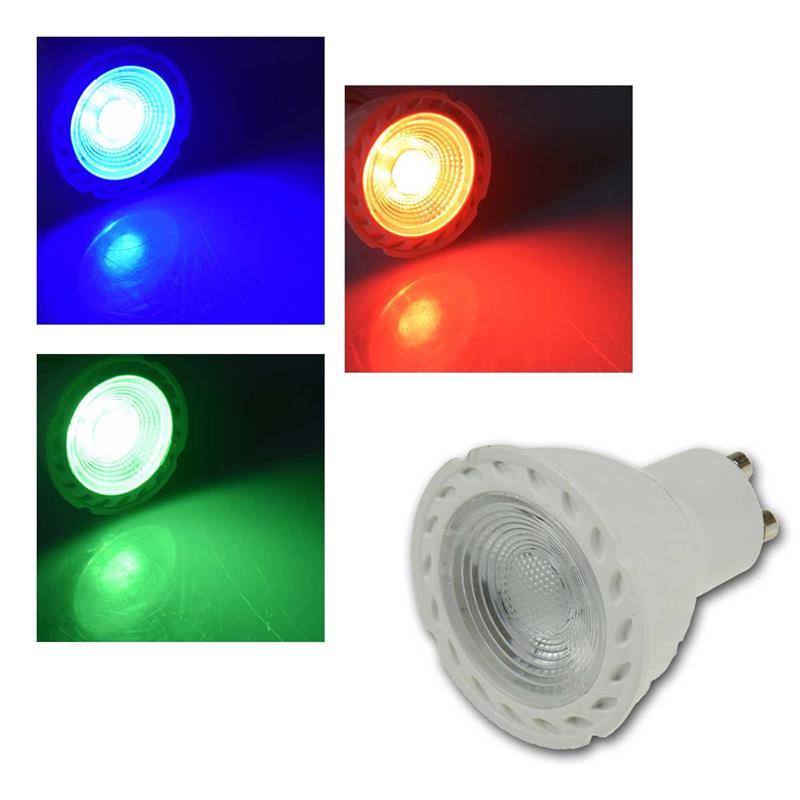 LED Strahler GU10 LDS-50 rot/grün/blau 230V/5W Leuchtmittel einfarbig ...