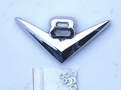 56 1956 FORD TRUCK F100 F250 CHROME V 8 GRILL EMBLEM F 100 NEW | eBay