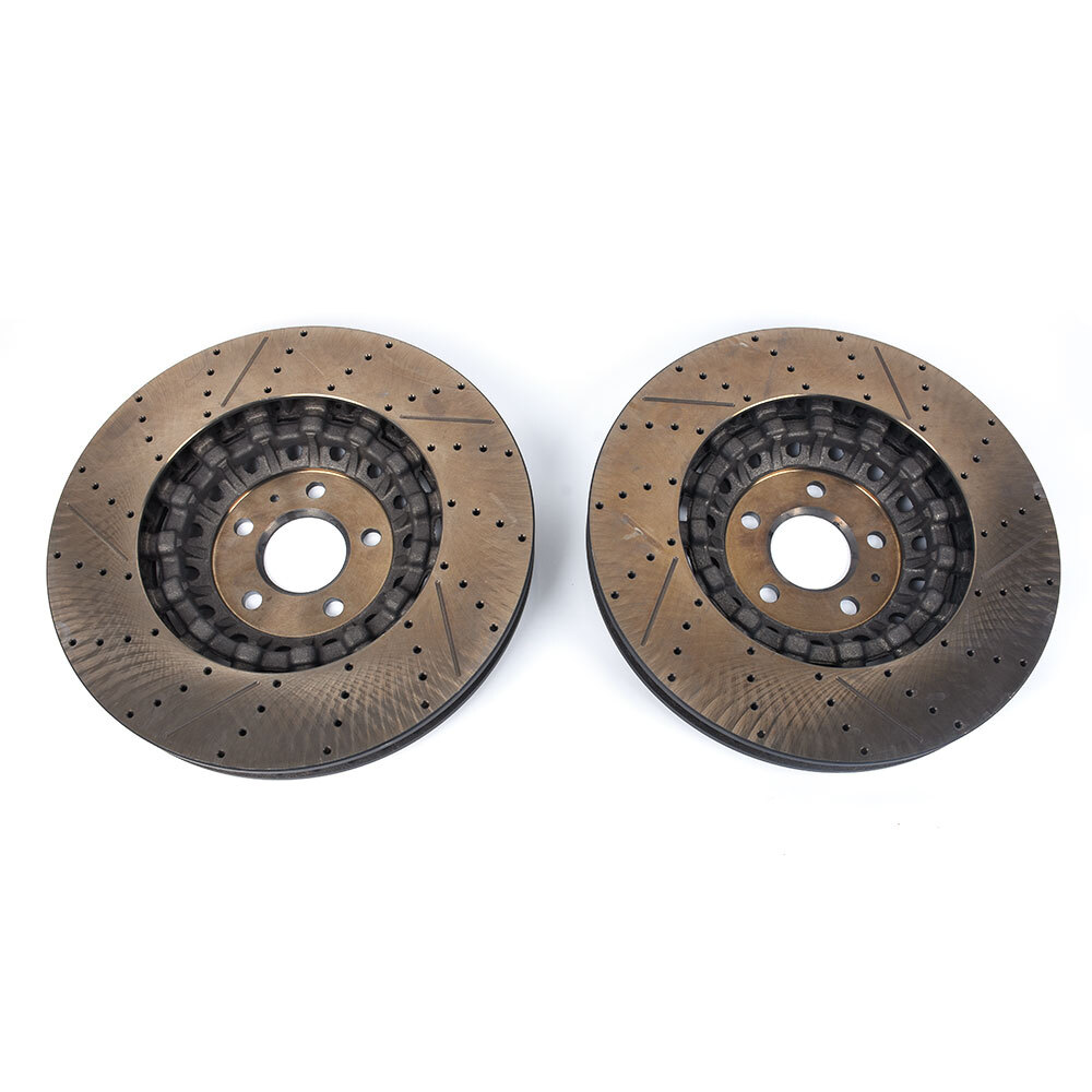 Performance Set of 2 Front 375mm Vented Brake Disc Rotors For Audi A6 ...