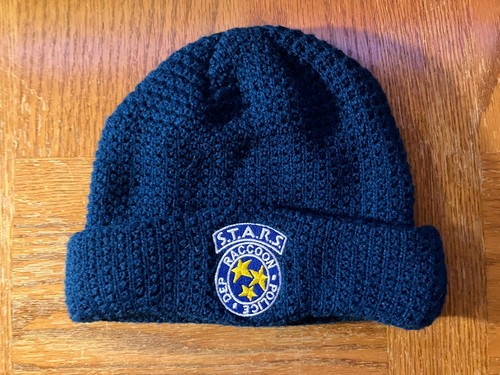 Resident Evil STARS Raccoon City Police Blue Crochet Hat Cap Beanie ...