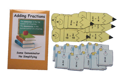 Teacher Made Math Center Learning Resource Game Add Fractions Same ...