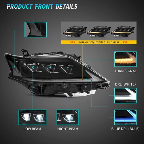 LED Projector Headlights Clear For Lexus RX350 RX450h F Sport 12-14 ...
