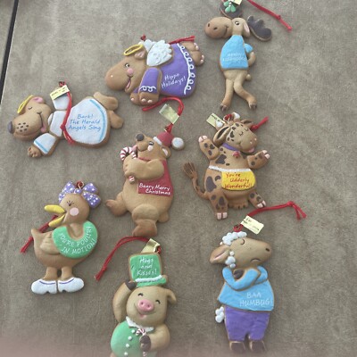 Hallmark Christmas Cookies Ornaments Figural Bunny Cow Dog Pig New Vintage 1988 | eBay