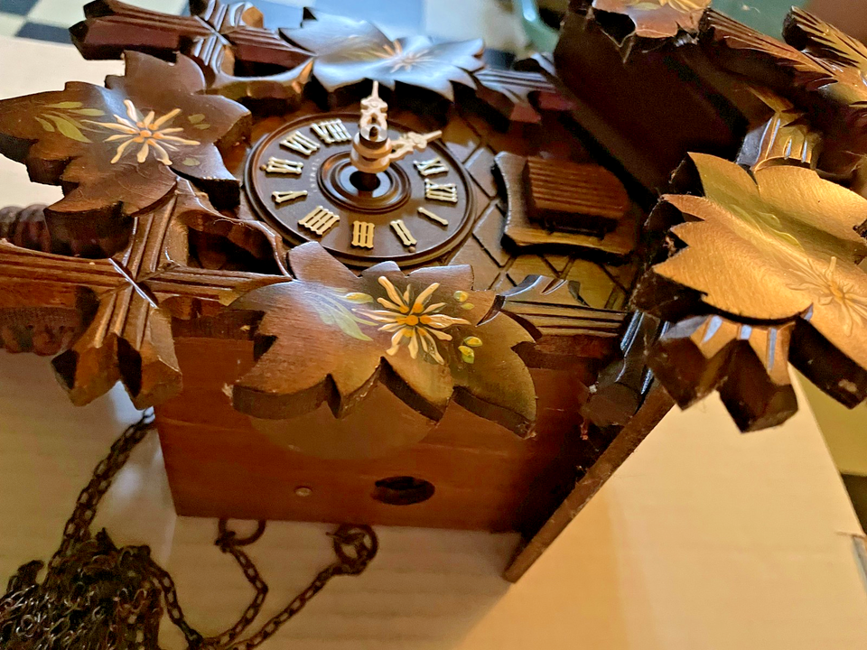 Vintage Edelweiss Bird Black Forest Cuckoo Clock 1997 Germany German | eBay