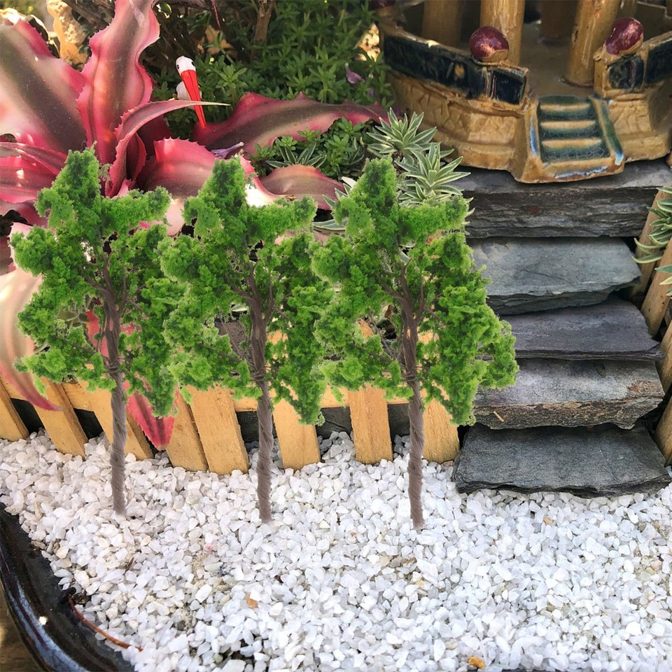 25 Pcs Green Miniature Plastic Trees Model Set for Landscape Scenery 6 ...