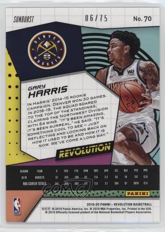 2019-20 Panini Revolution Sunburst /75 Gary Harris #70 | eBay
