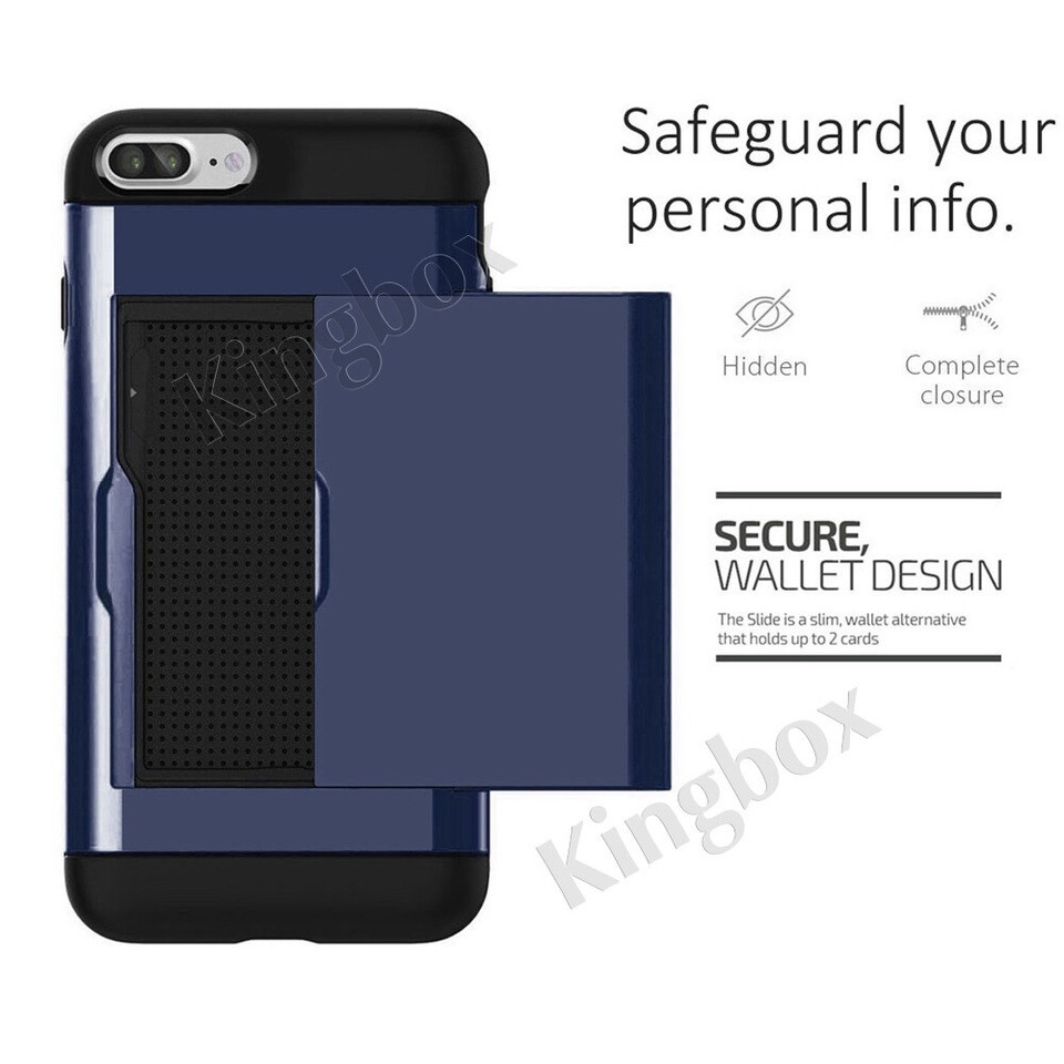 Credit Card Slot Holder Wallet Case Shockproof Back Cover For iPhone ...