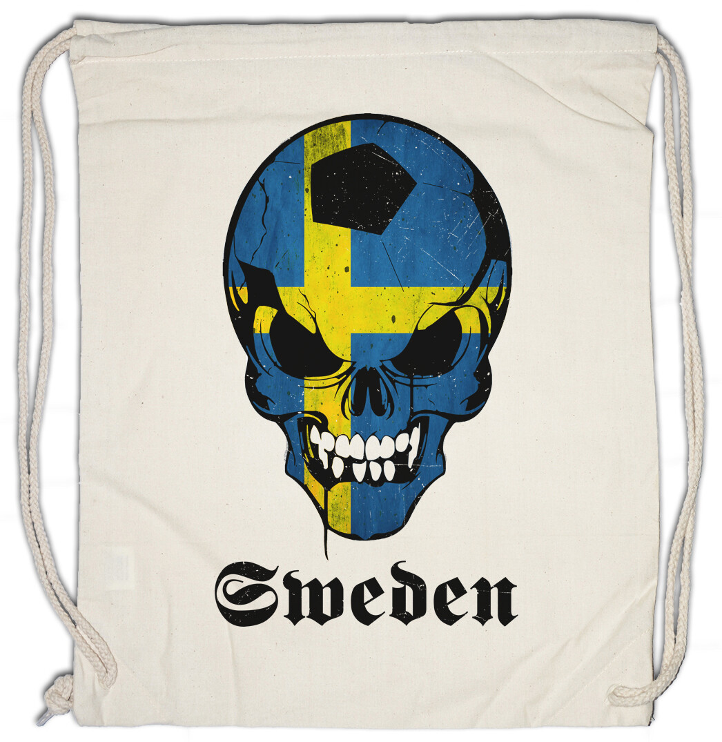 CLASSIC SWEDEN FOOTBALL SOCCER SKULL Drawstring Bag swedish Fan Hooligan | eBay Australia