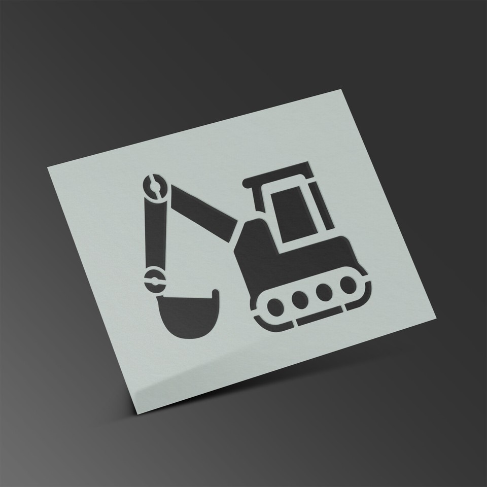 Digger Stencil Stencil JCB Mylar Sheet Painting Art Kids Bedroom 190 ...
