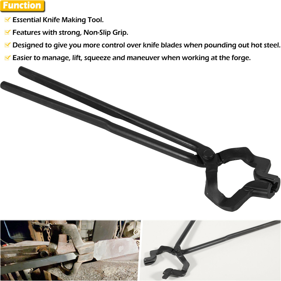 Blacksmithing Tongs 16"Z V-Bit Blacksmith with V-Bit Jaws Knife Making ...