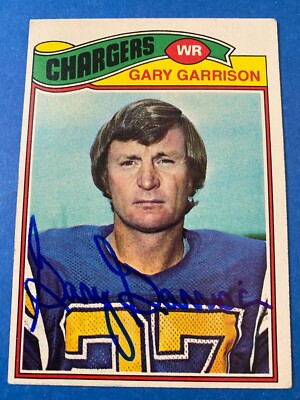 GARY GARRISON 1977 TOPPS AUTO SIGNED SAN DIEGO CHARGERS OILERS PRO BOWL ...