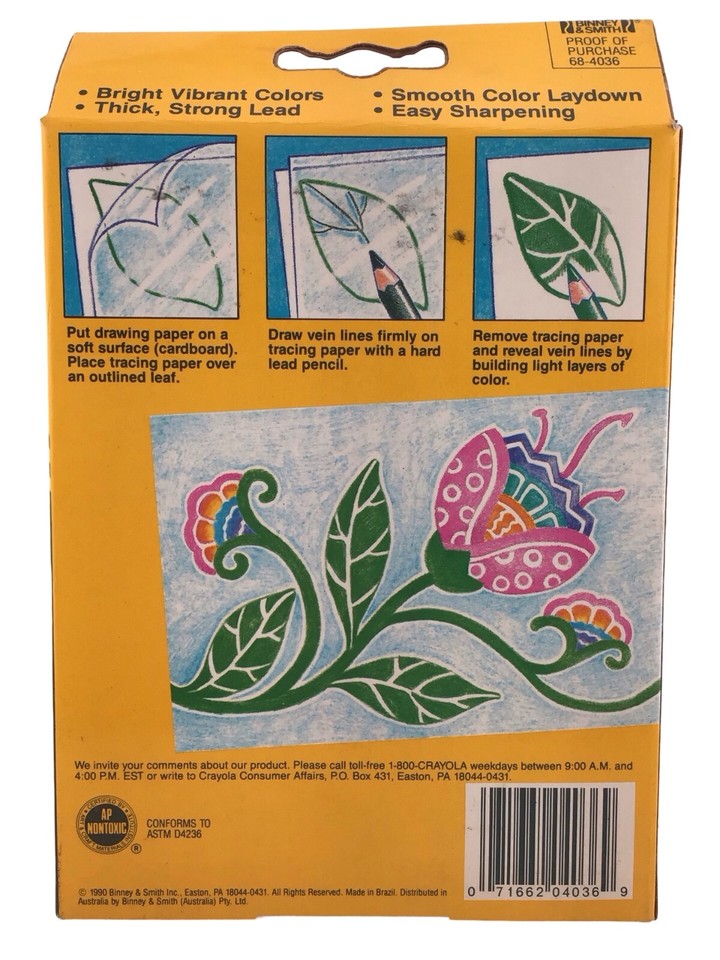 Vintage Crayola Smooth Bright Colored Pencils 36 ct Pack Multiple ...