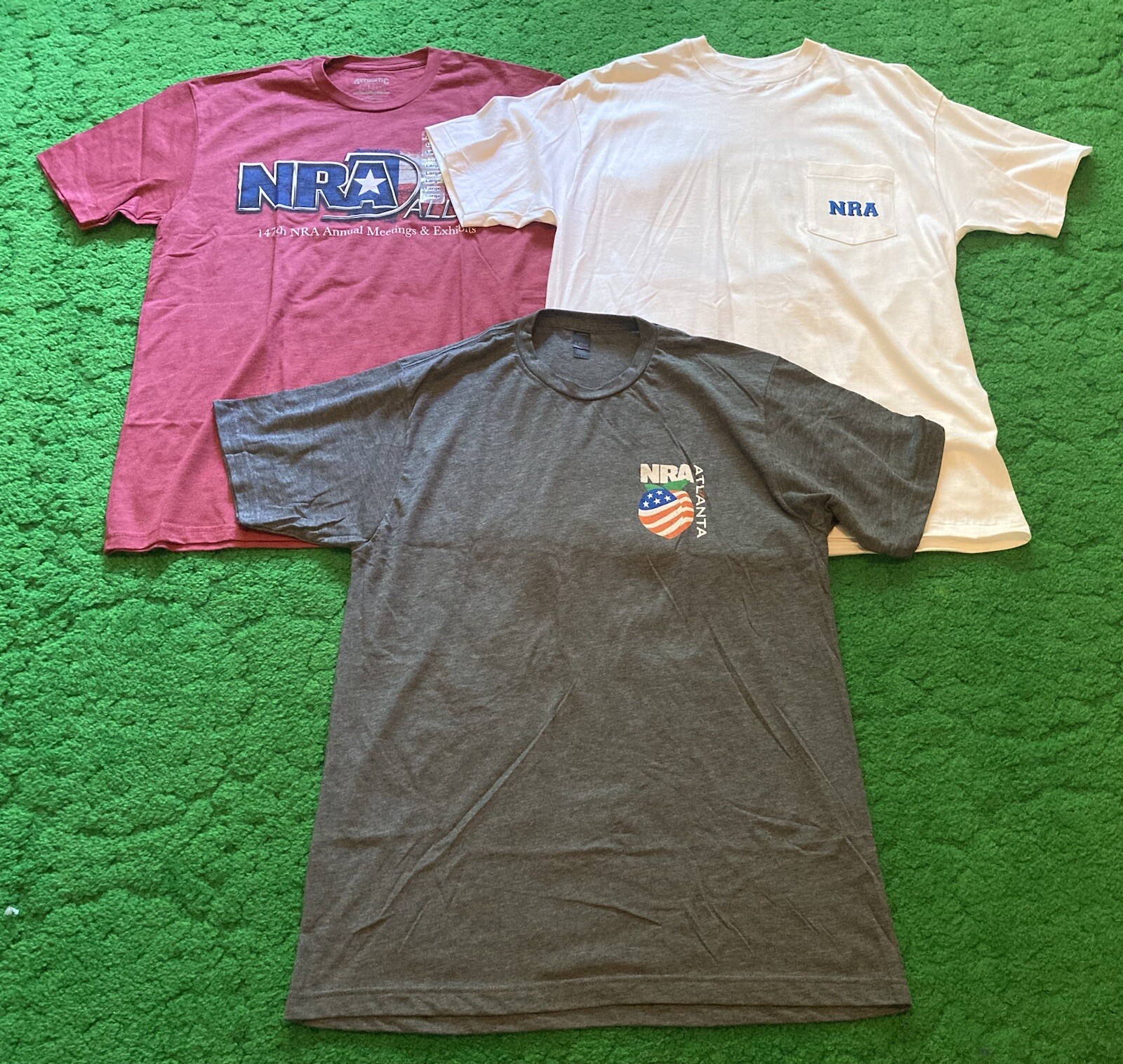 NRA Lot 3 Large Tee Shirt Authentic Gun Rifle Annual Meetings Exhibits ...