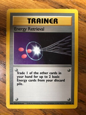 Pokémon TCG Energy Retrieval Base Set 81/102 Regular Unlimited Uncommon ...