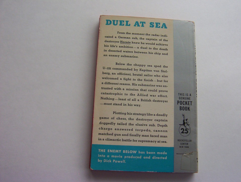 THE ENEMY BELOW 1958 COMMANDER D.A. RAYNER ROBERT MITCHUM MOVIE TIE-IN ...