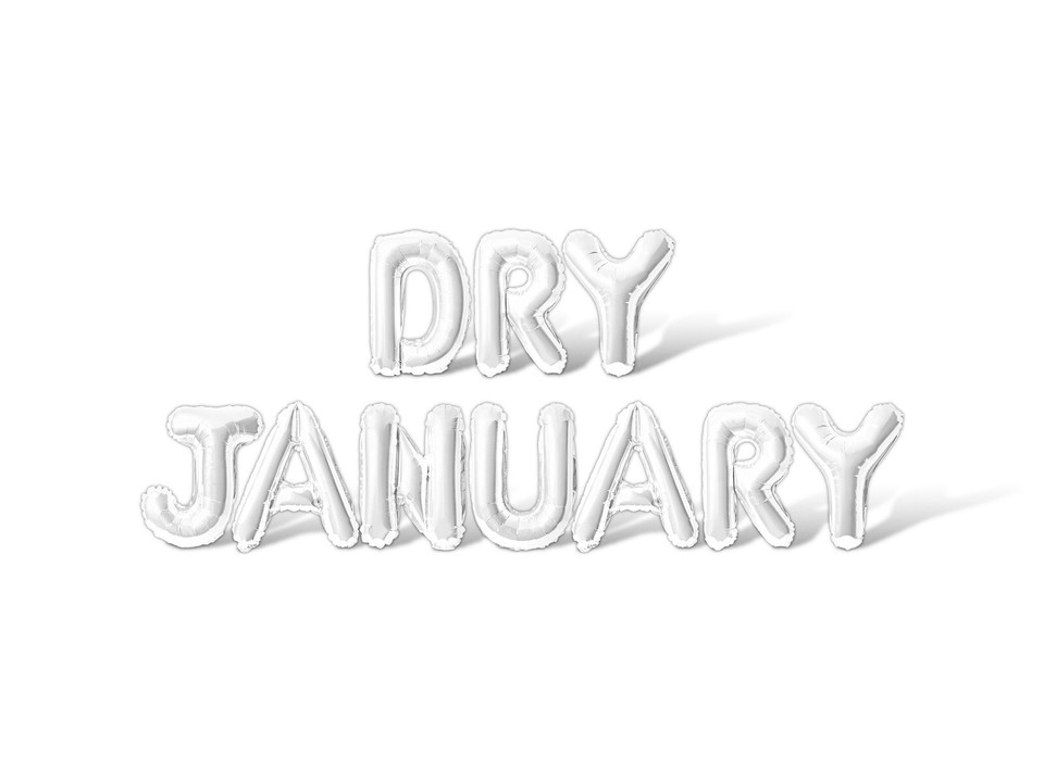 DRY JANUARY Letter Balloon Banner - Health Campaign Party Supply ...