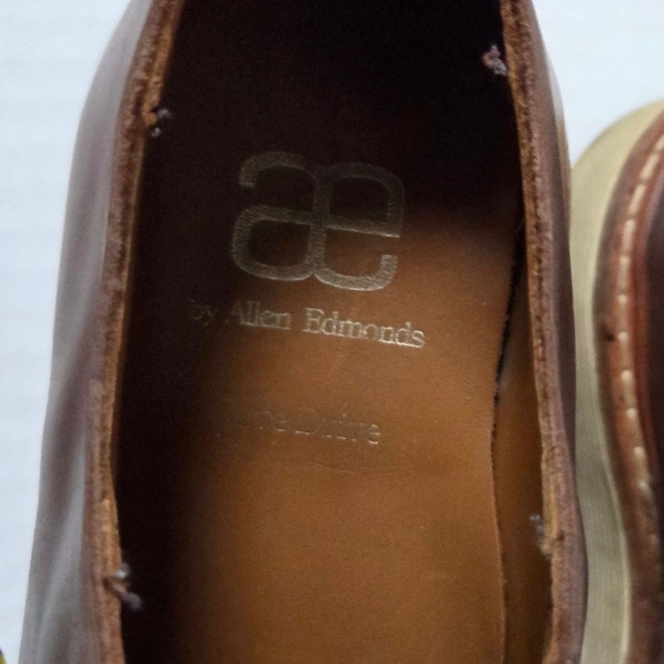Allen Edmonds Shoes Mens 8E Wide Brown Leather Cove Drive Derby Oxfords ...