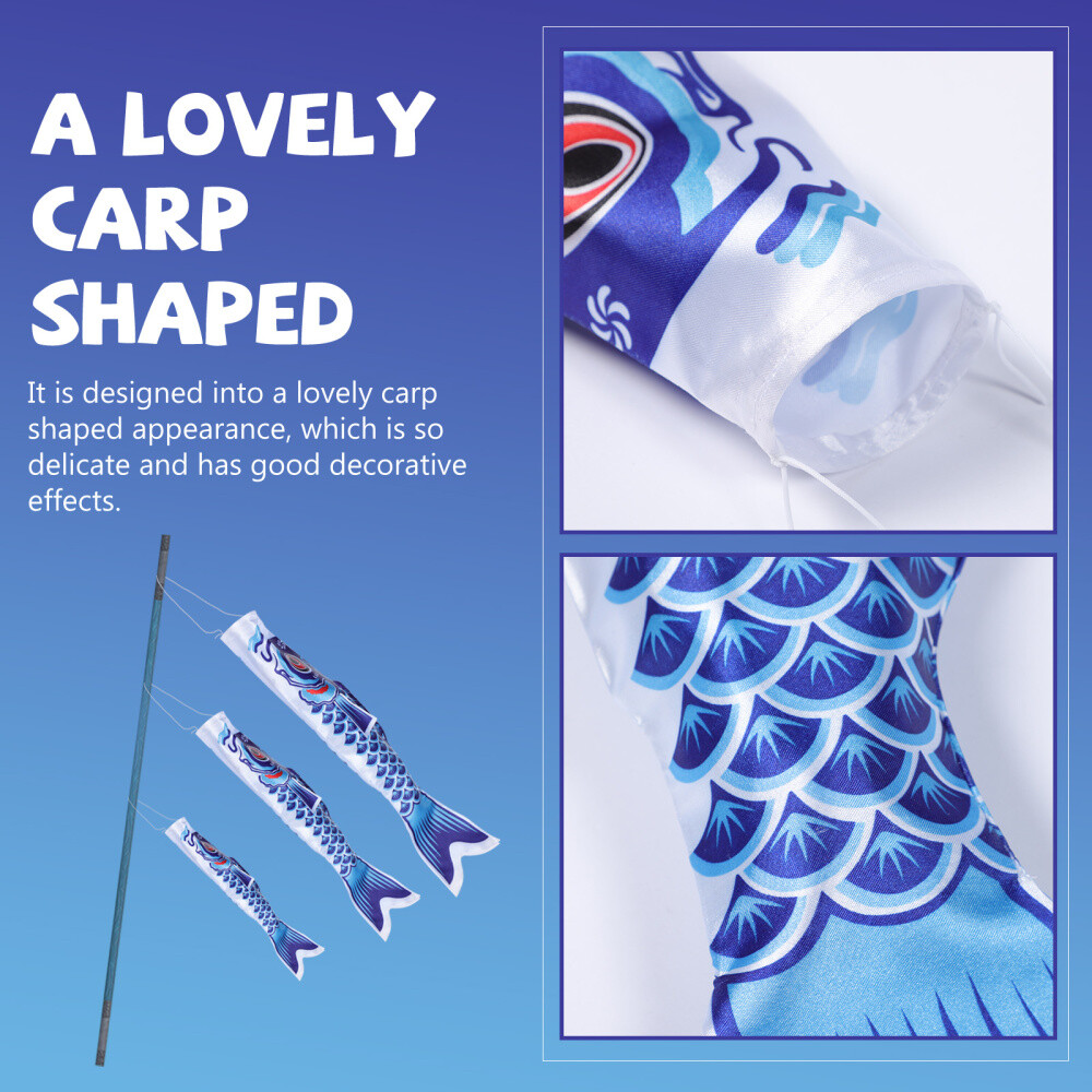 3Pcs japanese fish flag Windsocks Japan Windsock Fish Hanging Decor | eBay