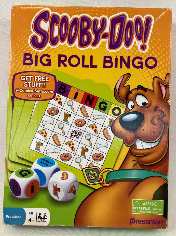 Scooby-Doo Big Roll Bingo Game Pressman 2008 Complete Chips Not ...