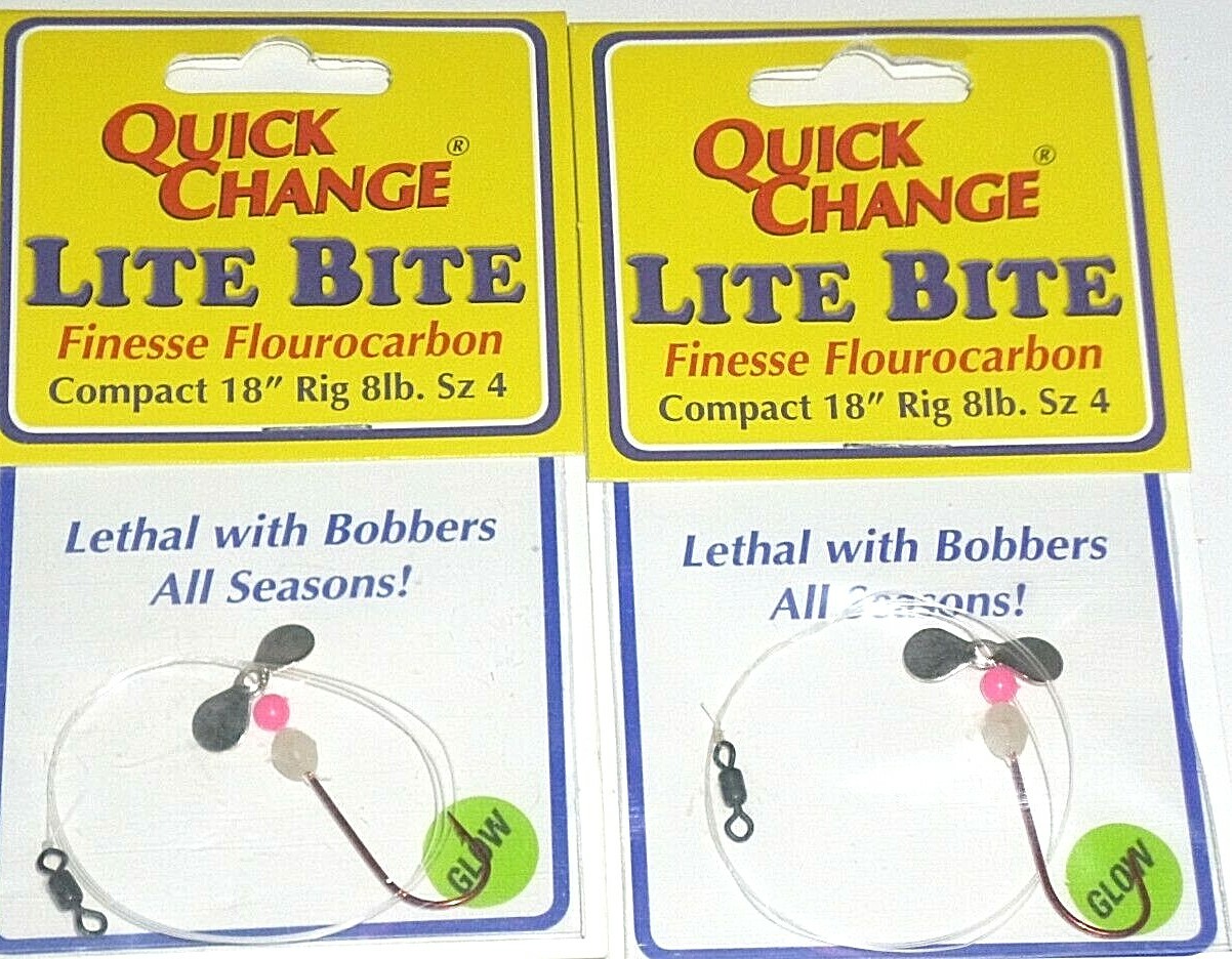 Quick Change Lite Bite Fluro Bobber Rigs (Lot of 2-#4-Glow/Nickle Prop) | eBay