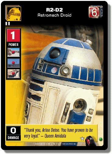 Star Wars Young Jedi CCG Menace of Darth Maul R2-D2, Astromech Droid ...