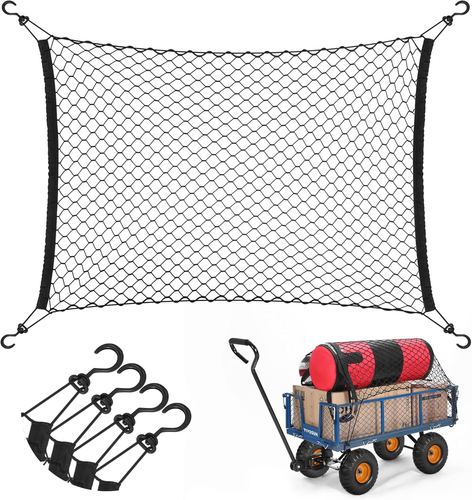 Cargo Net for Garden Wagon 36"x30" Heavy Duty Nylon with Storage Bag ...