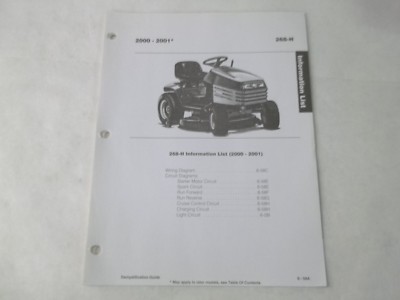 Toro 268-H 2000-2001 Information List wiring diagram | eBay
