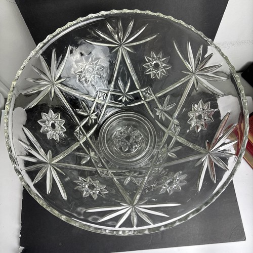 Anchor Hocking EAPC Star of David Punch Bowl & Stand Cups Set Vintage ...