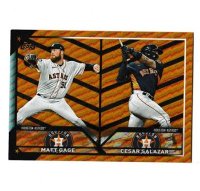 2023 Topps Update Matt Gage Cesar Salazar #US318 Orange & Black Foil ...