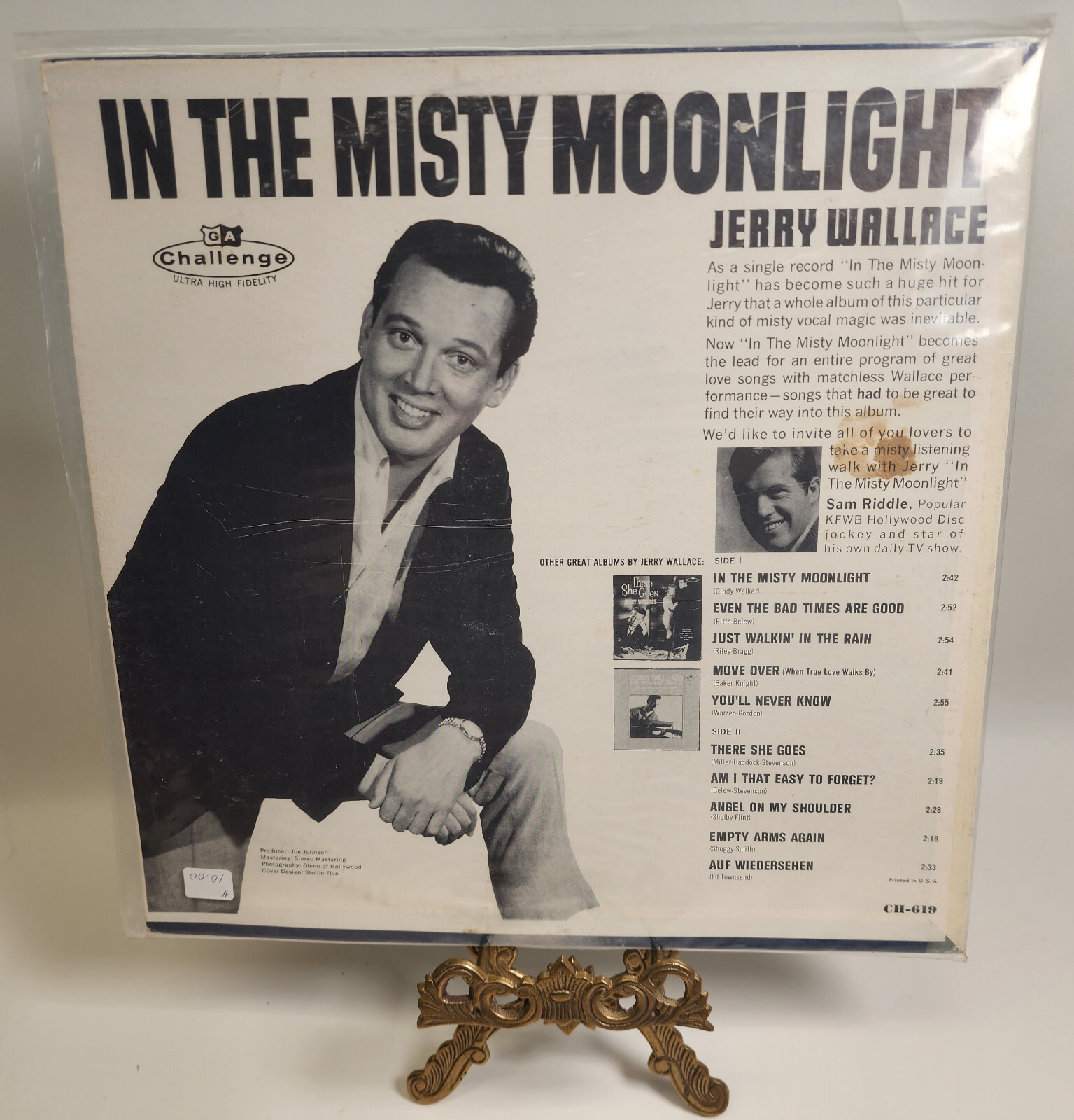 12" Vinyl Record LP Album Jerry Wallace In The Misty Moonlight ...