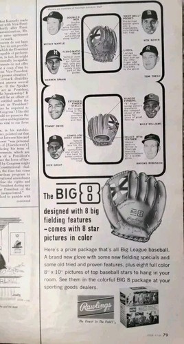 1964 Advertisement Ad Rawlings Mickey Mantle Brooks Robinson Warren ...
