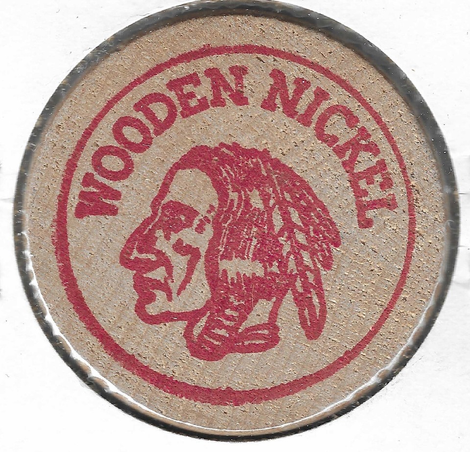 Great Seal of the State of Oregon, Token/Coin, INDIAN HEAD (RED) Wooden ...