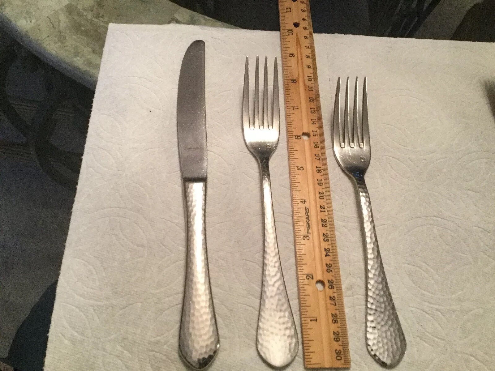 6 York Premium Stainless Steel 18/10 Flatware Corby Hall Hammered ...