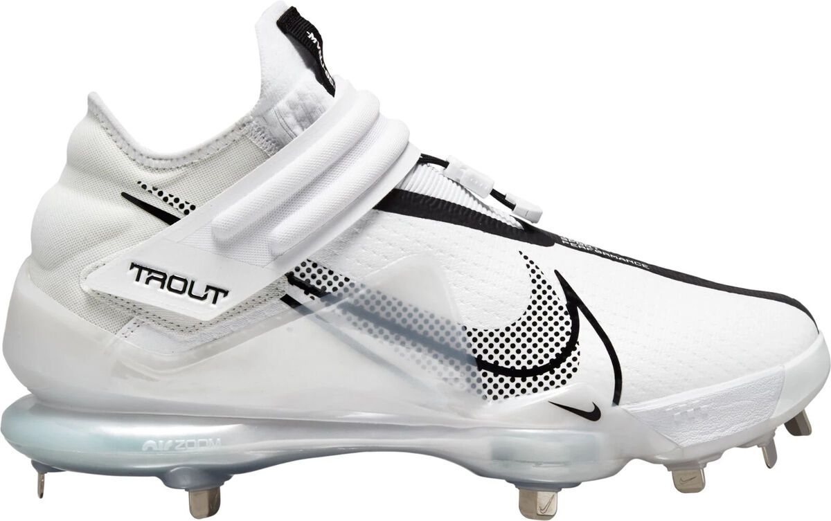 Men Nike Force Zoom Mike Trout 7 Baseball Cleats White Black Men Nike Force Zoom Mike Trout 7 Baseball Cleats White Black