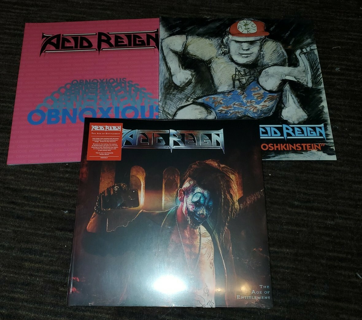 Acid Reign set of 3 vinyl lp Moshkinstein obnoxious age of entitlement ...