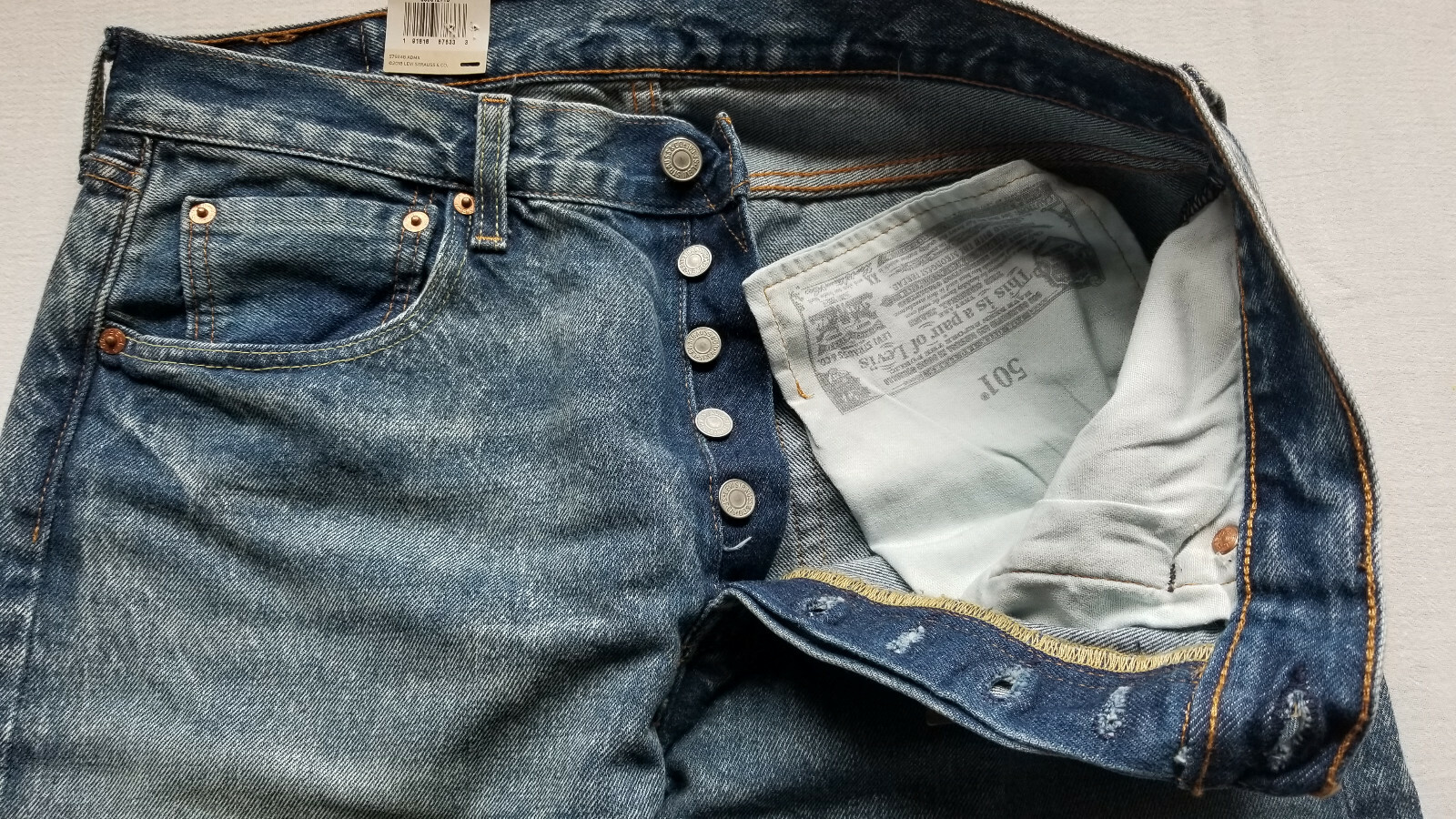 Levi's 501 Original Fit Straight Leg Men's Jeans Blue 38x30 W38/L30 ...