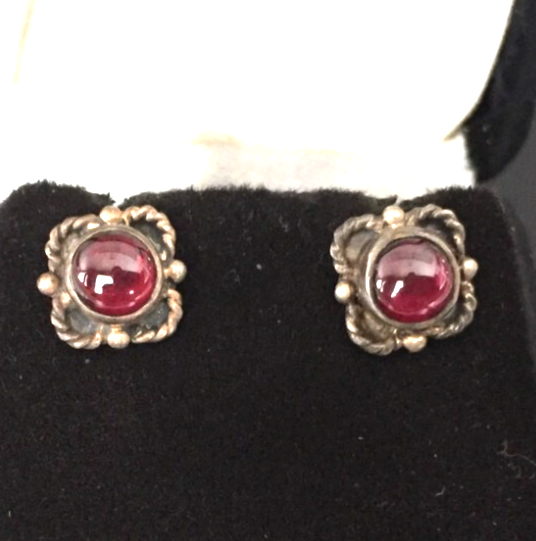 Vintage Earrings MARKED 925 STERLING SILVER Pierced Stud Jewelry lot y ...
