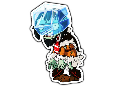 #1594 Blockhead Zombie Plant Zombie Sticker Waterproof Vinyl Decal ...