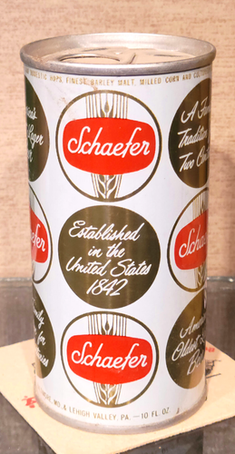 1970s BOTTOM OPEN 10 OUNCE STRAIGHT STEEL SCHAEFER PULL TAB BEER CAN 3 ...