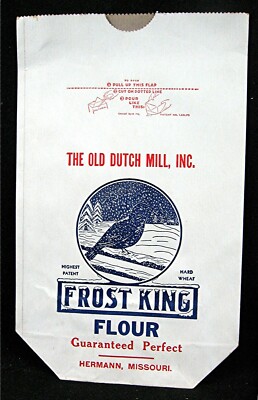 Vintage Frost King Flour 5# Hard Wheat Flour Bag Old Dutch Mill Inc ...