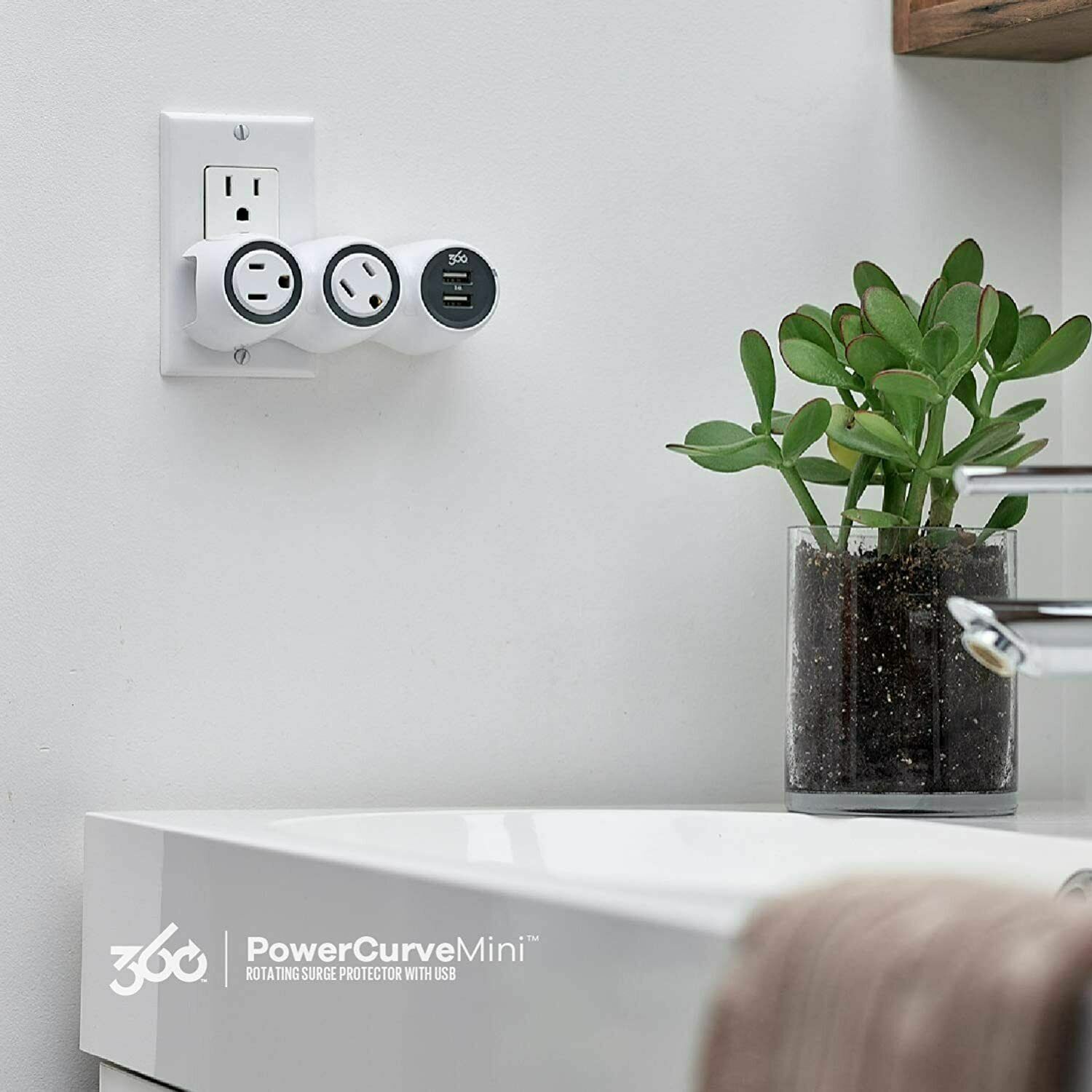 360 Electrical Revolve 2.4 Surge Protector 4 Rotating Outlets & Power ...