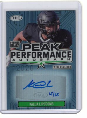 Kalija Lipscomb 2020 Sage Hit Draft Premier Peak Performance 15/25 ...