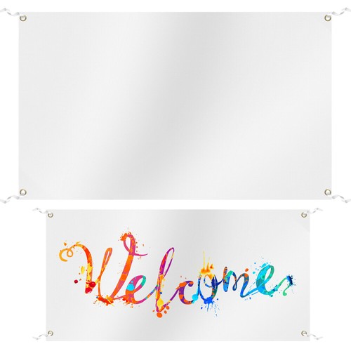 2 Sets Plakat Groß Banner Stoff Weiß Flaggen Weiße Polyester-Banner Für ...